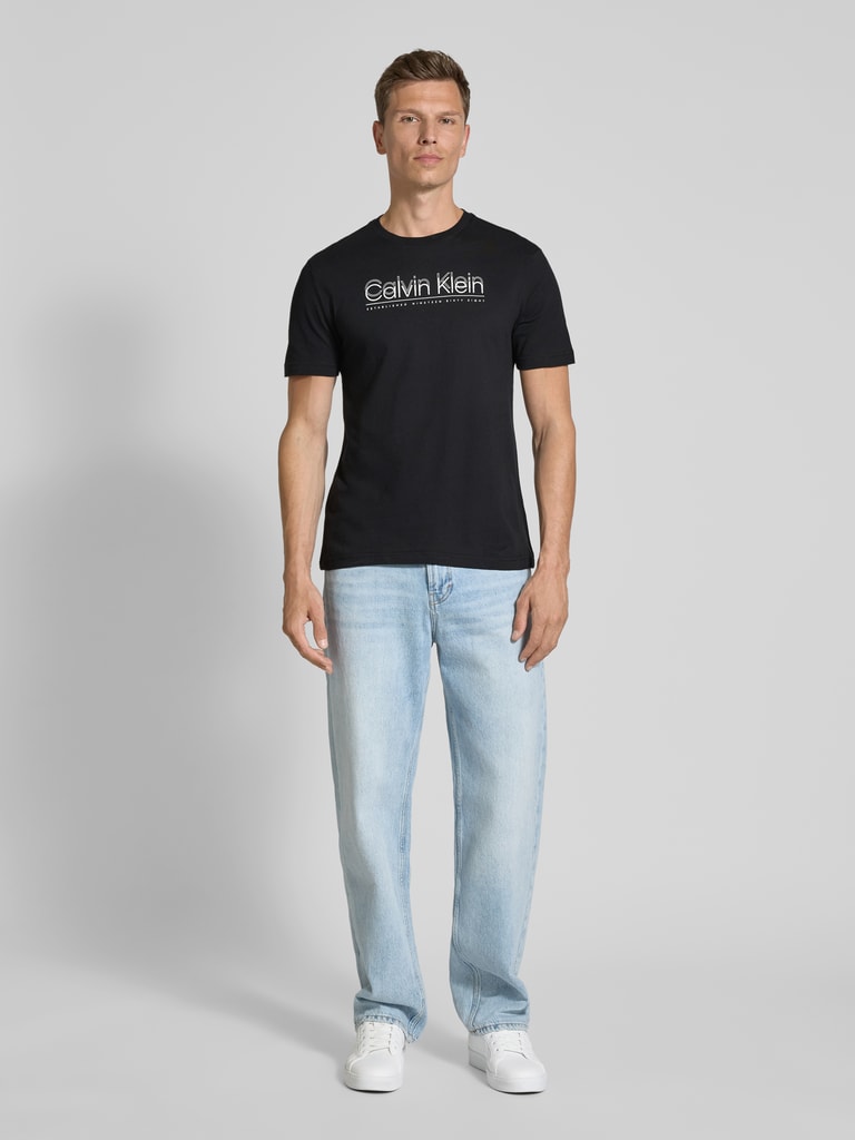 CK Calvin Klein T-Shirt mit Label-Print (black) online kaufen
