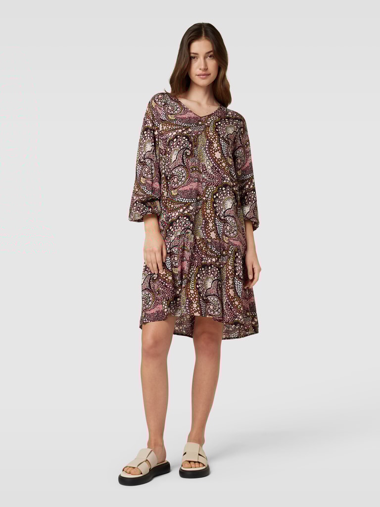 Soyaconcept Knielange jurk van viscose met all-over motief, model ...