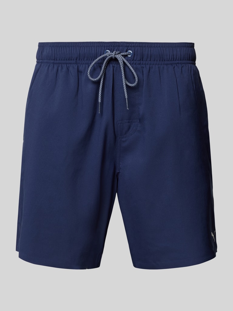 PUMA Zwembroek met labelprint en elastische band in marineblauw online ...