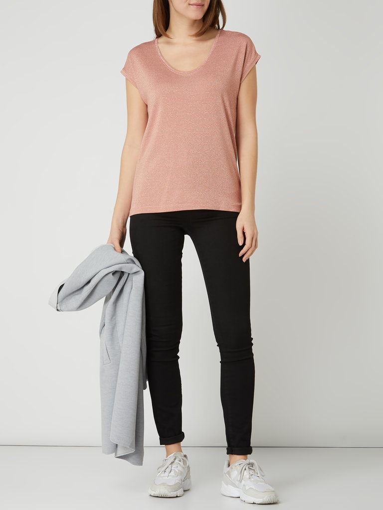 Pieces Shirt mit Effektgarn Modell 'Billo' (terrakotta) online kaufen