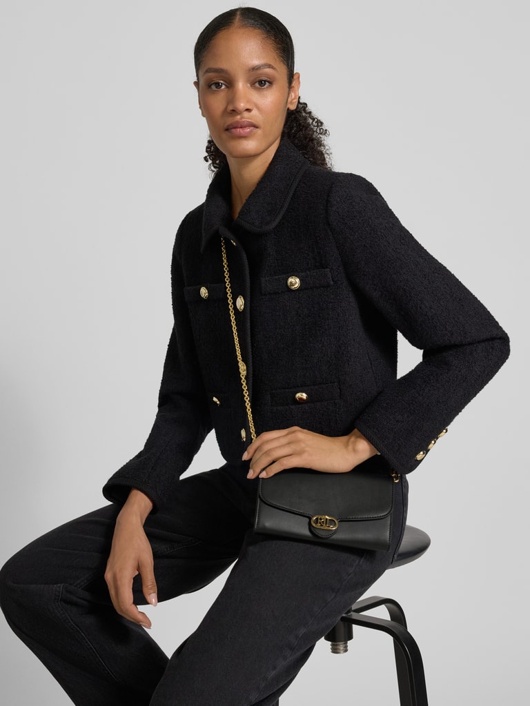 Lauren Ralph Lauren Lederumhängetasche mit Label-Applikation Modell ...