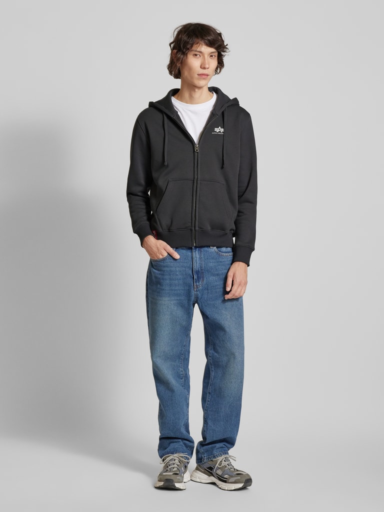 Alpha Industries Sweatjacke mit Label-Print (anthrazit) online kaufen