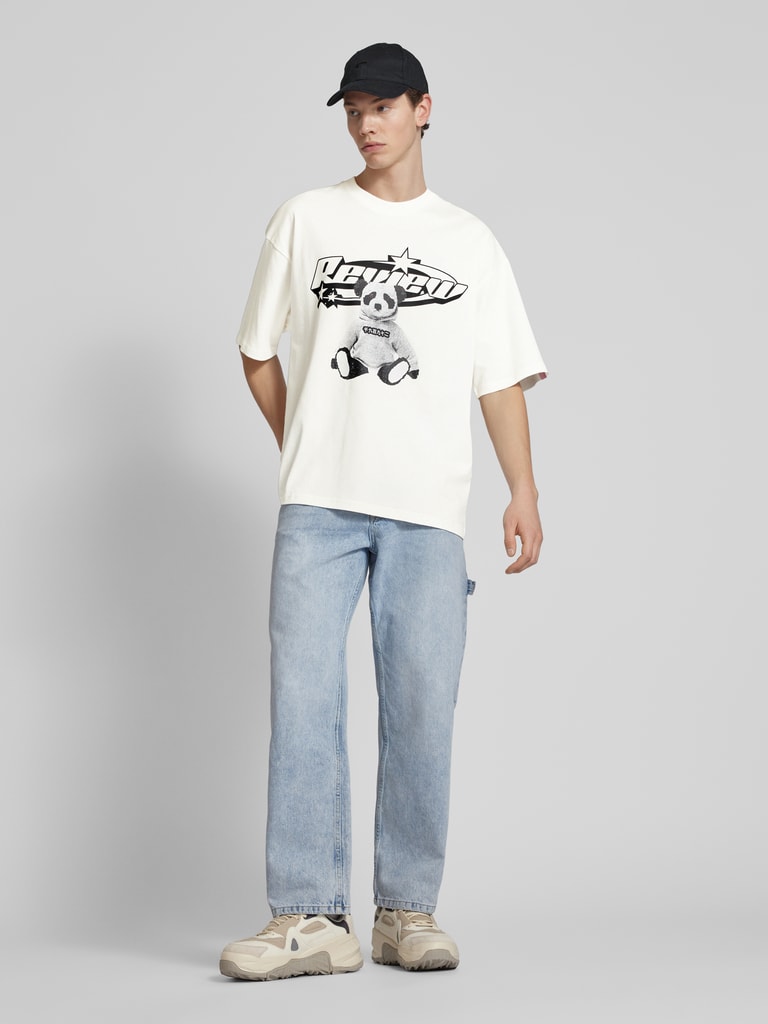 REVIEW T-Shirt mit Label-Motiv-Print (offwhite) online kaufen