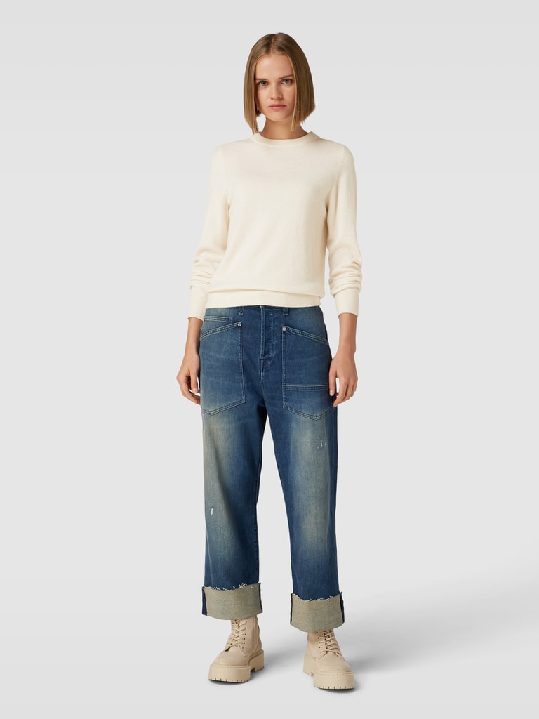 comma Strickpullover mit Rundhalsausschnitt (beige melange) online kaufen