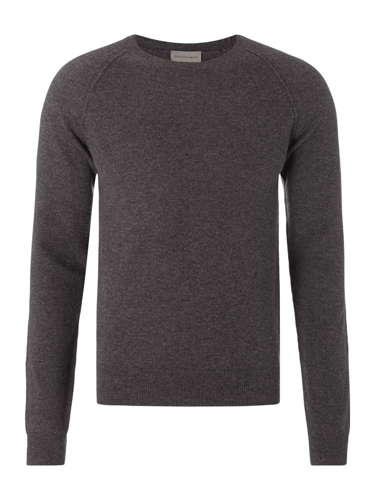 True Friend Pullover aus Kaschmir mit Raglanärmeln (anthrazit melange ...