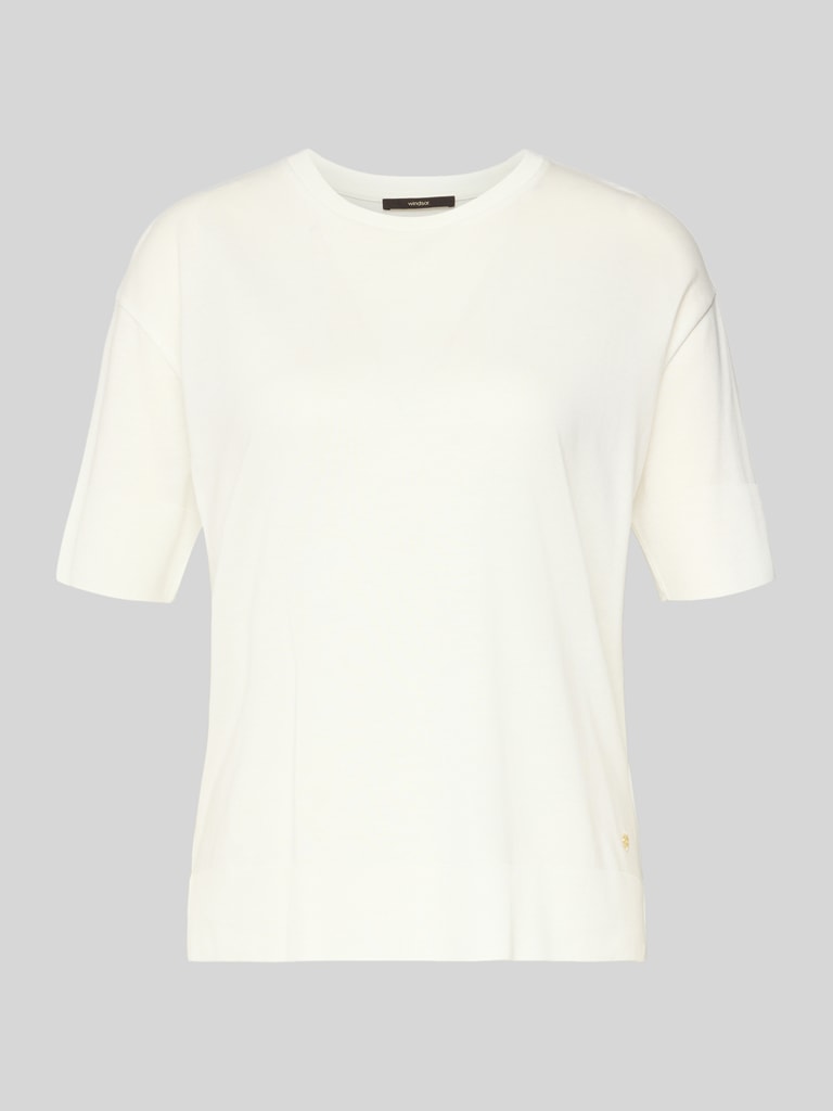 Windsor Relaxed T-Shirt mit Logo-Applikation (weiss) online kaufen