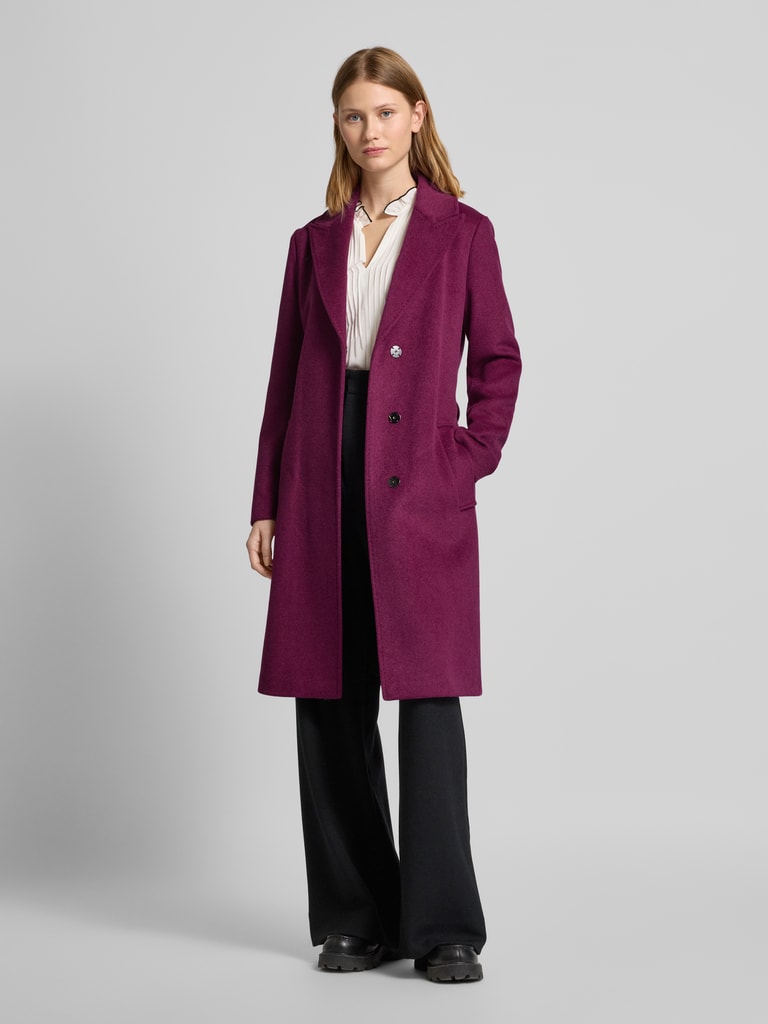 s.Oliver BLACK LABEL Regular Fit Wollmantel mit gebürsteter Oberfläche (pink) online kaufen