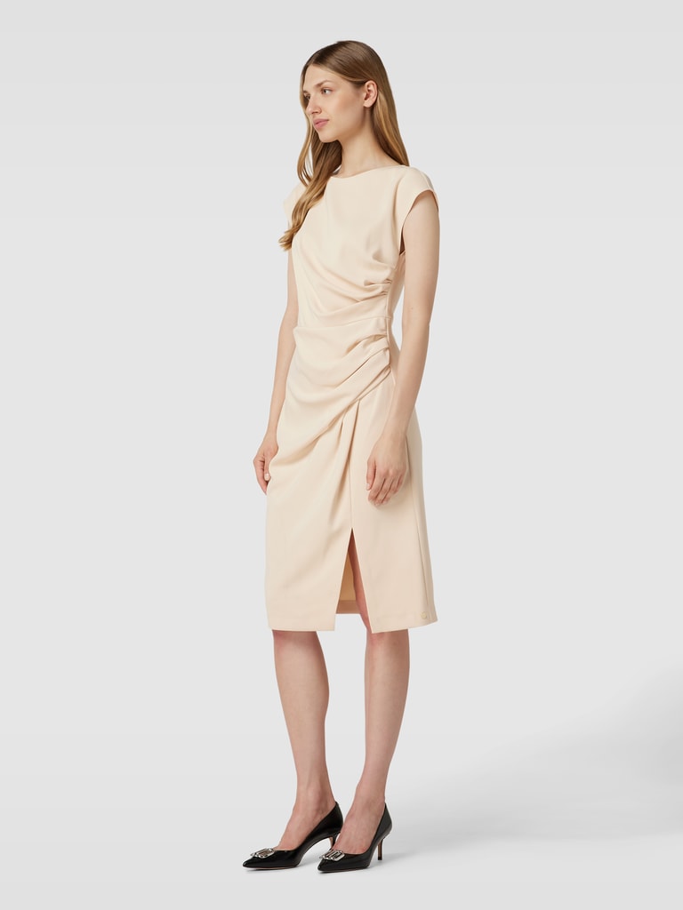 Kup online Marc Cain Sukienka o długości do kolan z dekoltem w łódkę (écru)