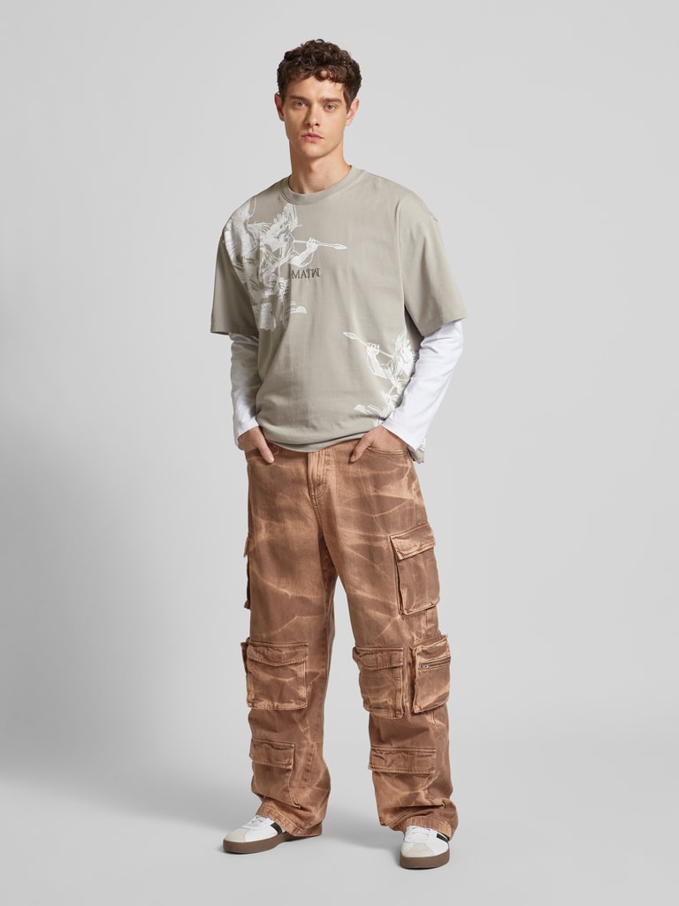 Review X MATW T-Shirt mit Label-Stitching - MATW X Review (mittelgrau ...