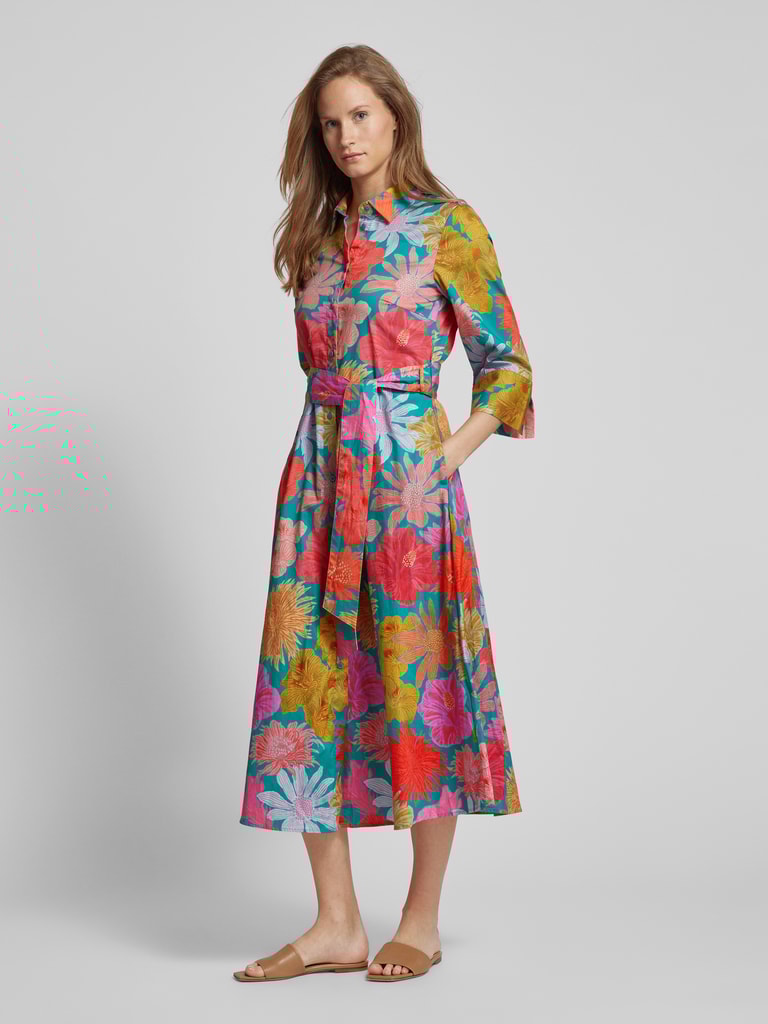 Christian Berg Woman Midikleid mit floralem Allover-Print (tuerkis ...