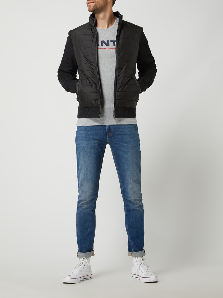 bugatti Vest met contrast aan voorkant in antraciet online kopen | P&C
