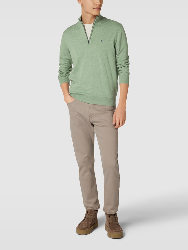 Fynch-Hatton Strickpullover mit Label-Stitching Modell 'Troyer' (gruen ...