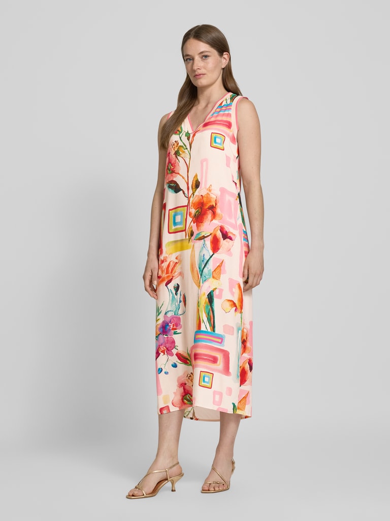 Emily Van den Bergh Midi-jurk met V-hals in rosé online kopen | P&C