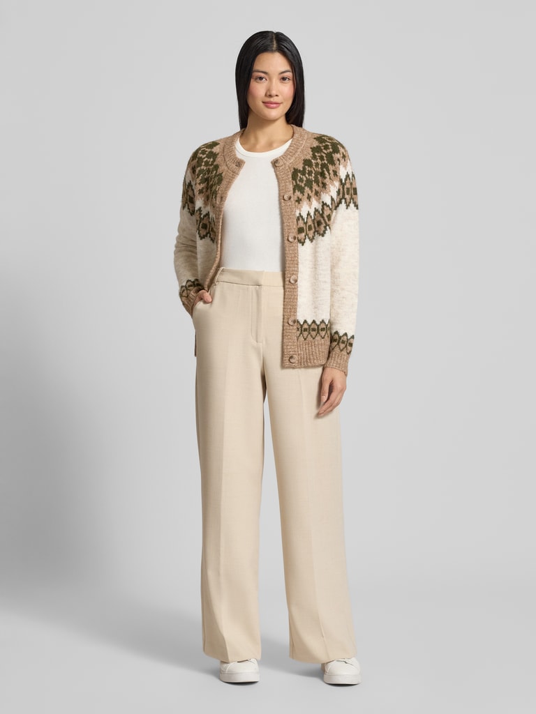 FREE/QUENT Relaxed fit gebreid jack met wol Model 'Novala' in beige ...