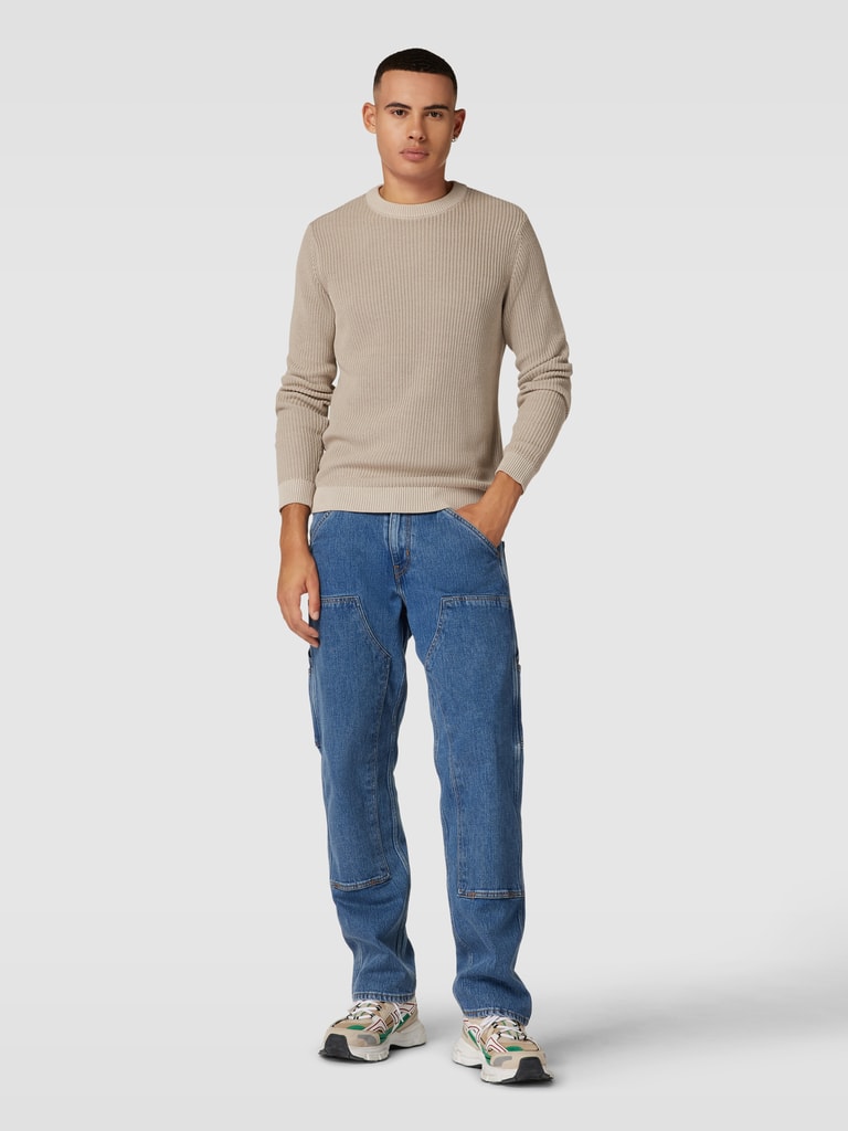 Jack & Jones Strickpullover in Ripp-Optik (beige) online kaufen