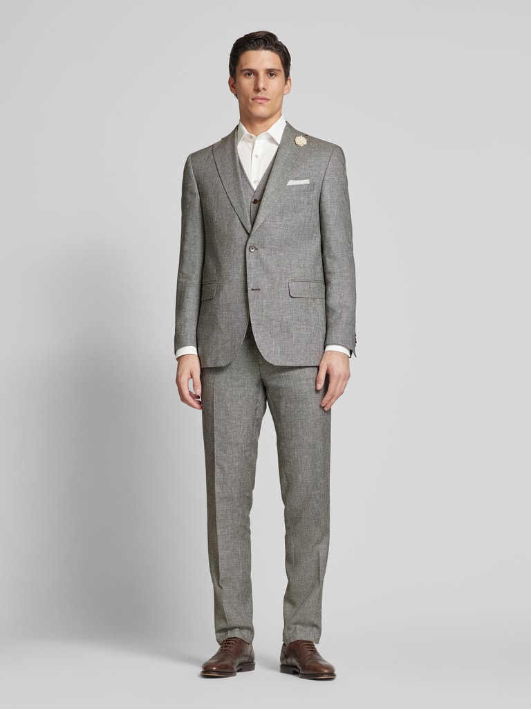 Carl Gross Slim Fit Anzughose aus Leinen-Mix mit Woll-Anteil (mittelbraun) online kaufen