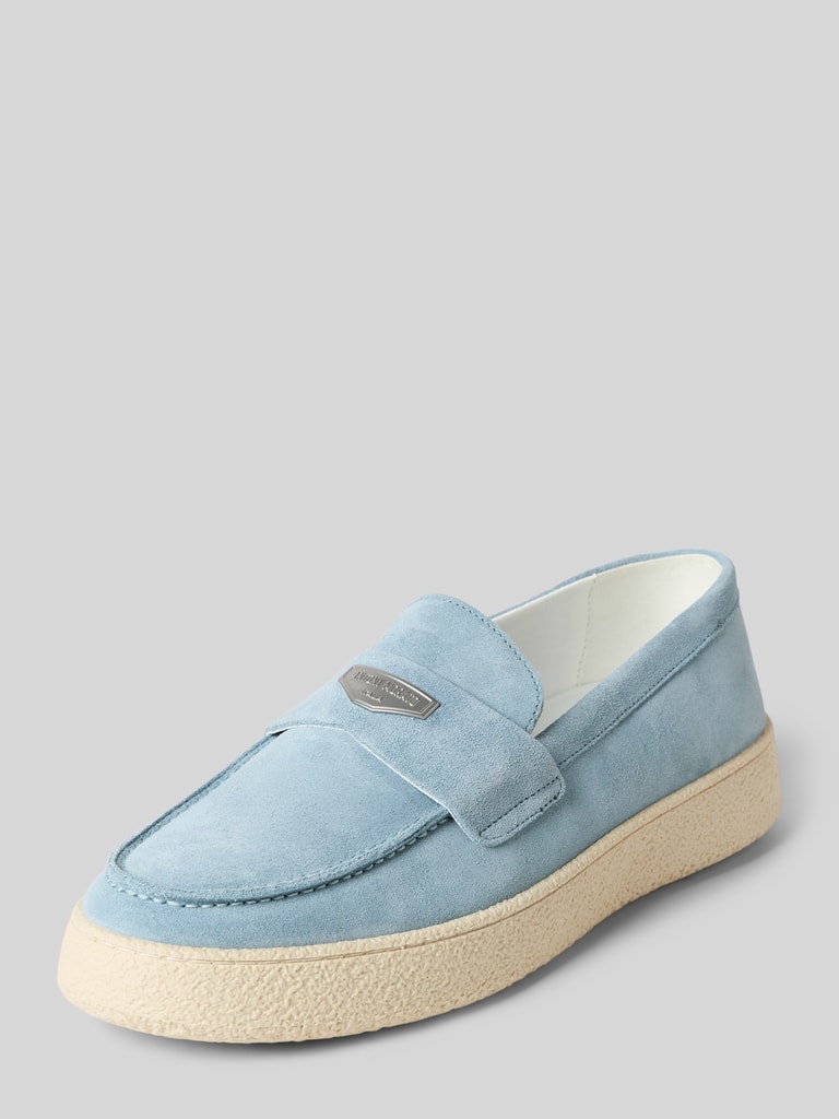 Antony Morato Loafers met labeldetail, model 'REINER' in lichtblauw ...