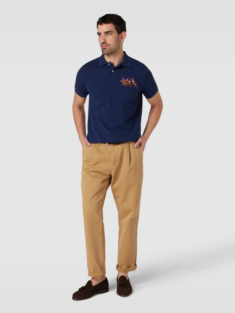 Polo Ralph Lauren Custom Slim Fit Poloshirt mit Motiv-Stitching (marine ...