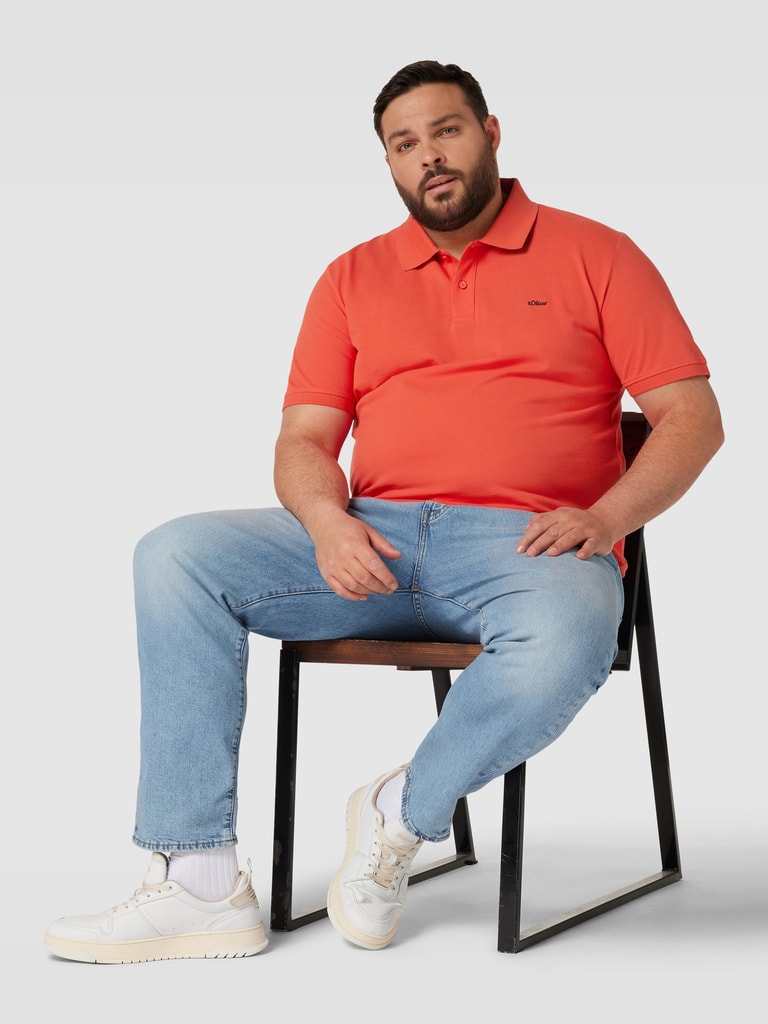 S.Oliver Plus PLUS SIZE Poloshirt mit Label-Stitching (rot) online kaufen