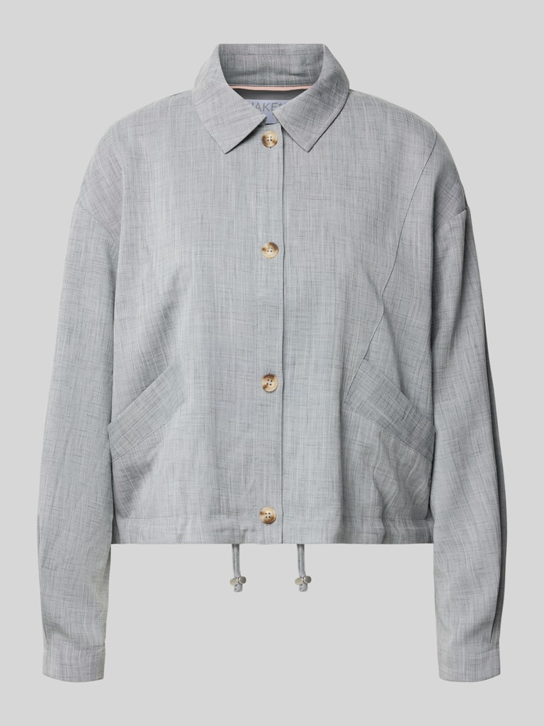 Jake*s Collection Kort jack met steekzakken in middengrijs gemêleerd ...