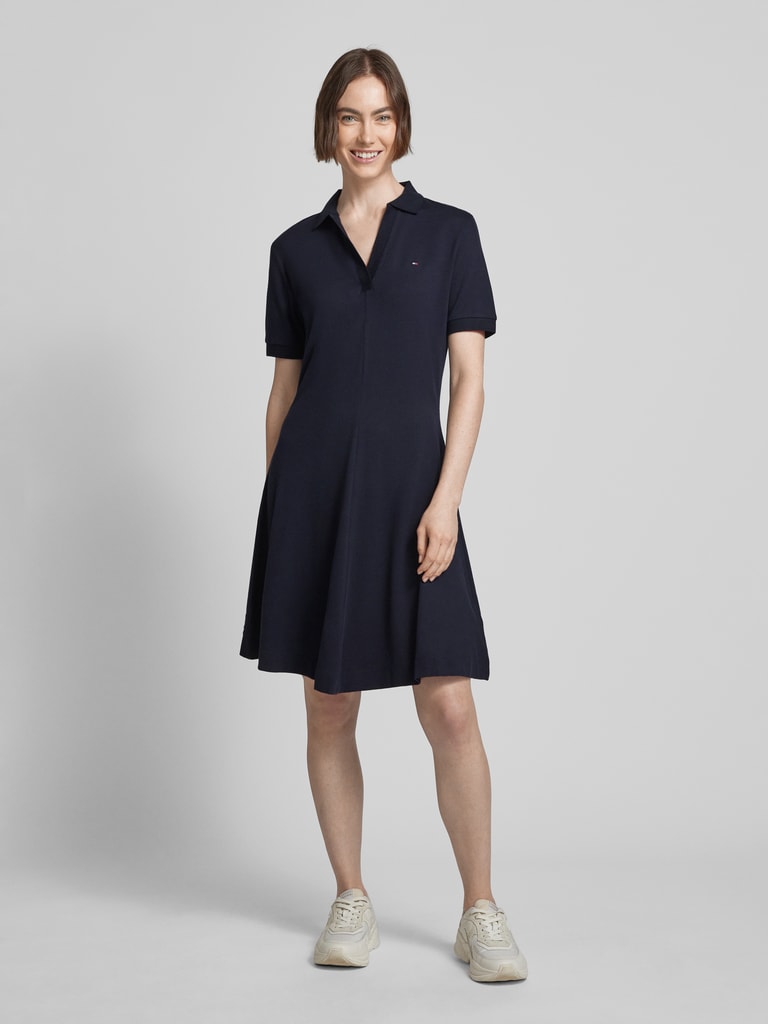 Tommy Hilfiger Knielanges Polokleid mit Streifenmuster (dunkelblau ...