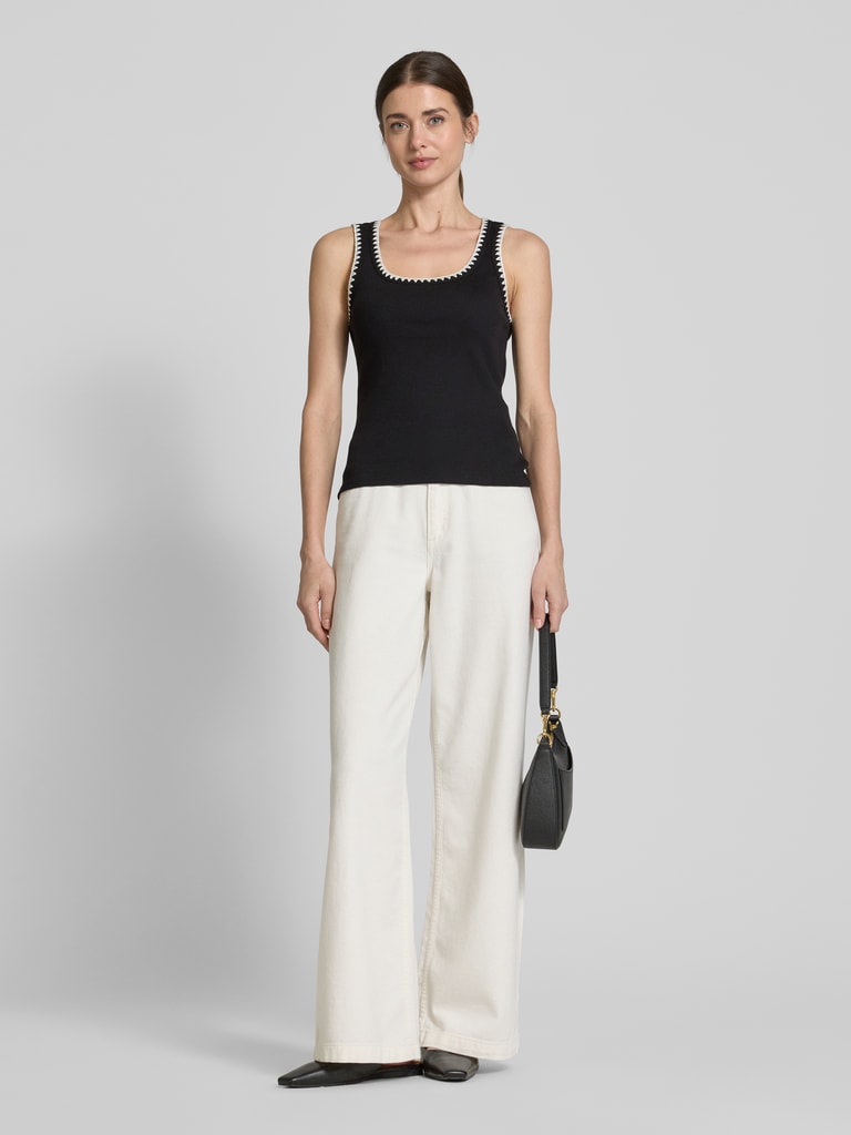 Vero Moda Slim fit tanktop met ronde hals, model 'VIOLA' in zwart ...