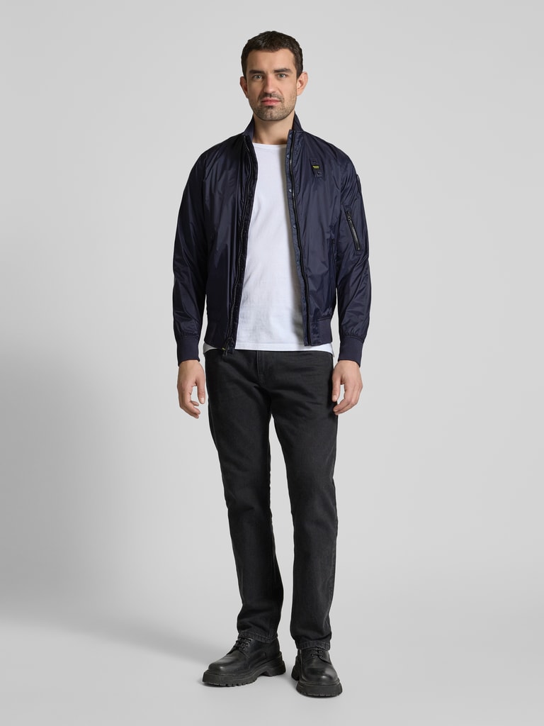 Blauer Usa Bomberjack met ritszakken, model 'BRAHMS' in marineblauw online kopen | P&C