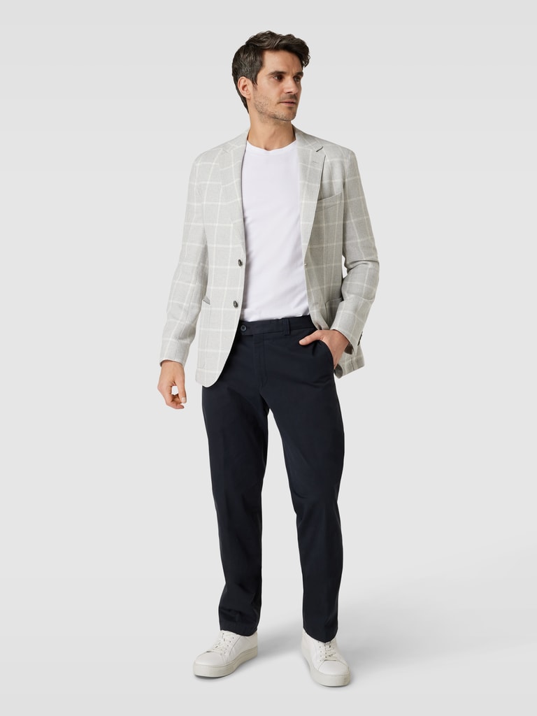 BOSS Colbert met rasterruit, model 'Jaye' in lichtgrijs online kopen | P&C