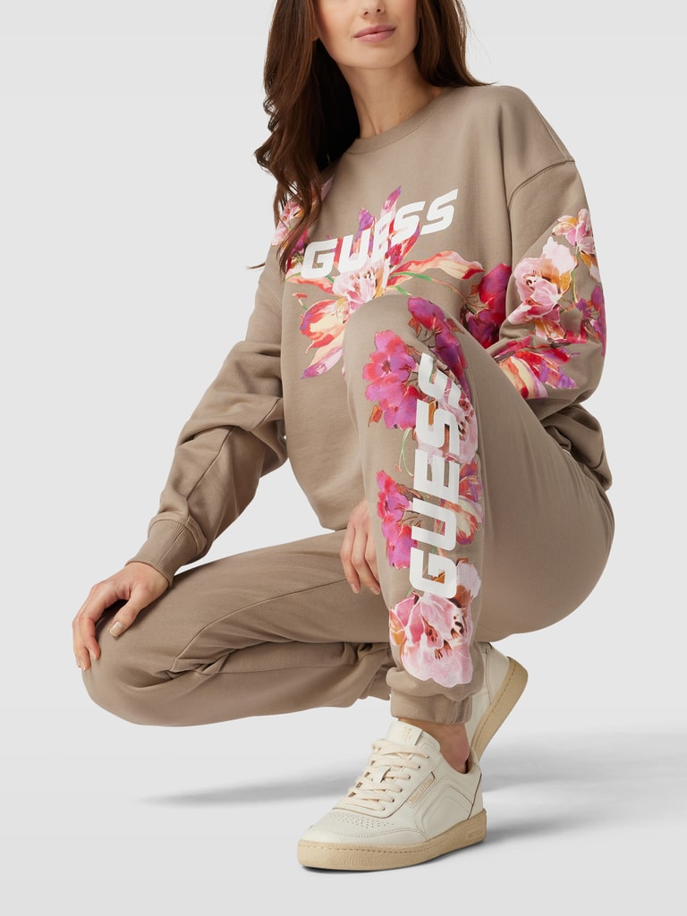 Guess Sweatpants mit floralem Print Modell 'CORINE' (khaki) online kaufen