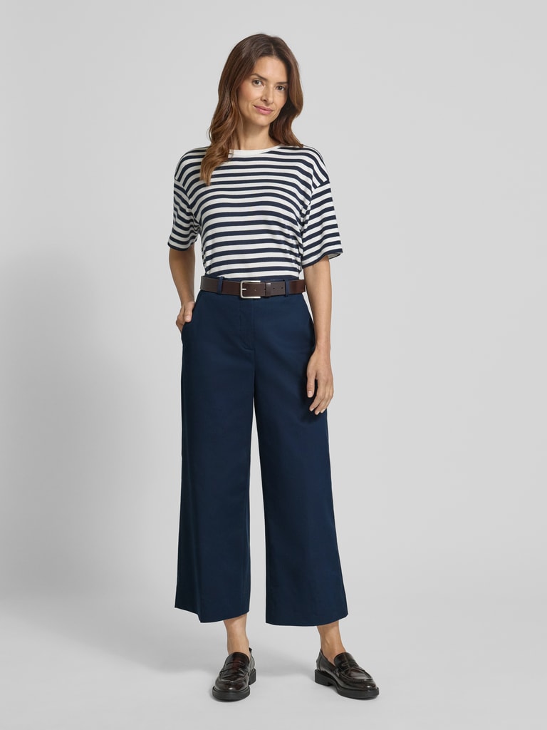 Tommy Hilfiger Weite Hose aus Baumwoll-Lyocell-Mix (marine) online kaufen
