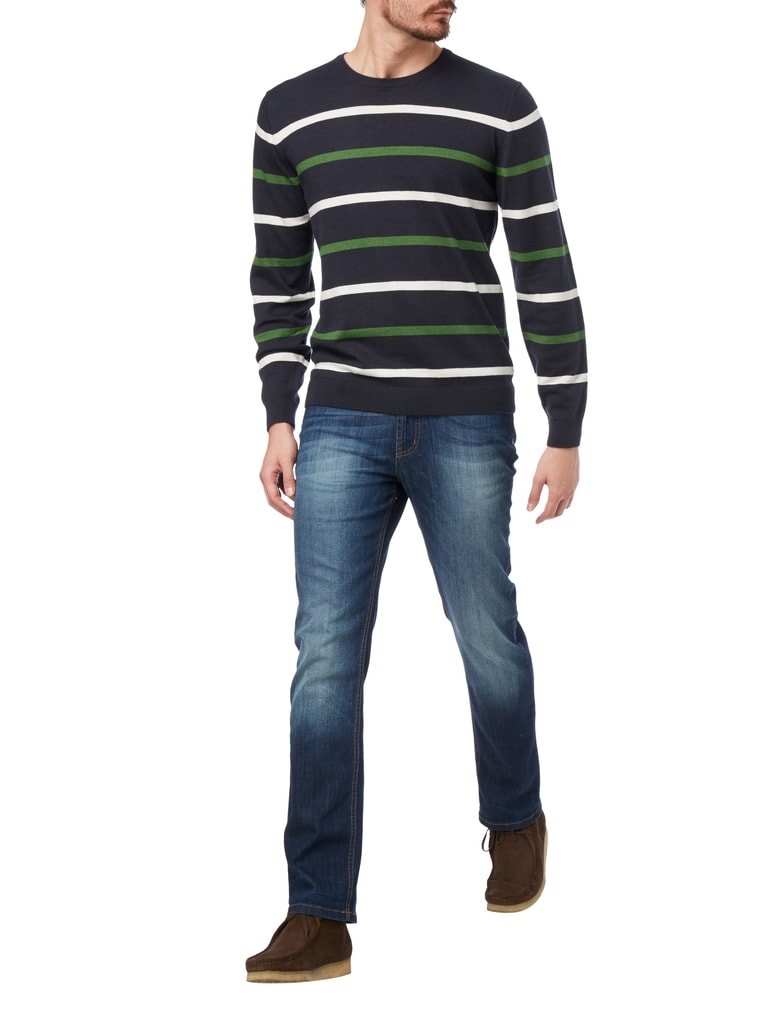 Montego Pullover mit Streifenmuster (grün meliert) online kaufen
