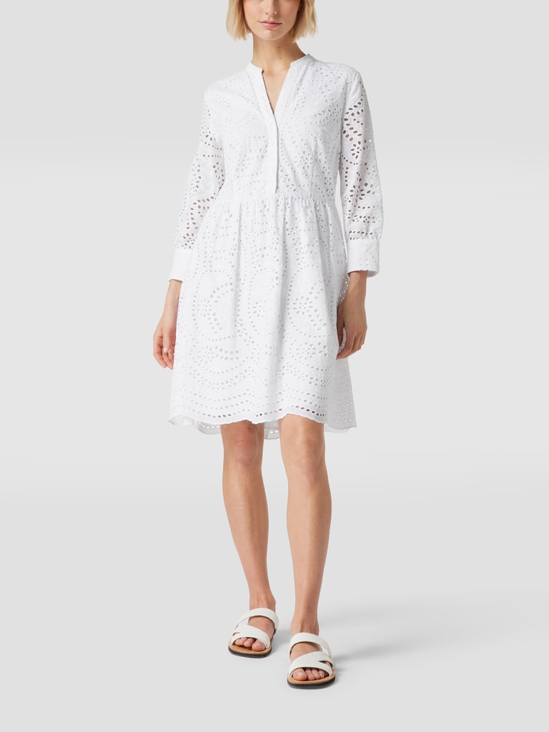 Jake*s Collection Knielange jurk met Franse steekzakken in wit online ...