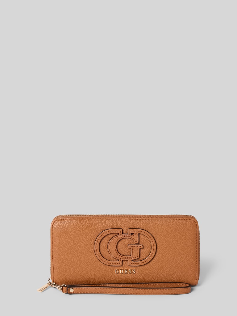 Guess Portemonnaie mit Logo-Stitching Modell 'Calebra' (cognac) online ...