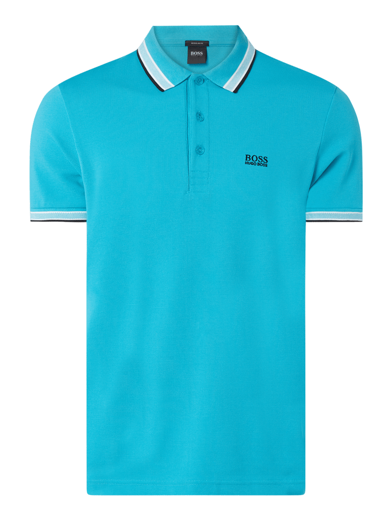 BOSS Green Regular Fit Poloshirt aus Piqué Modell 'Paddy' (aqua) online ...