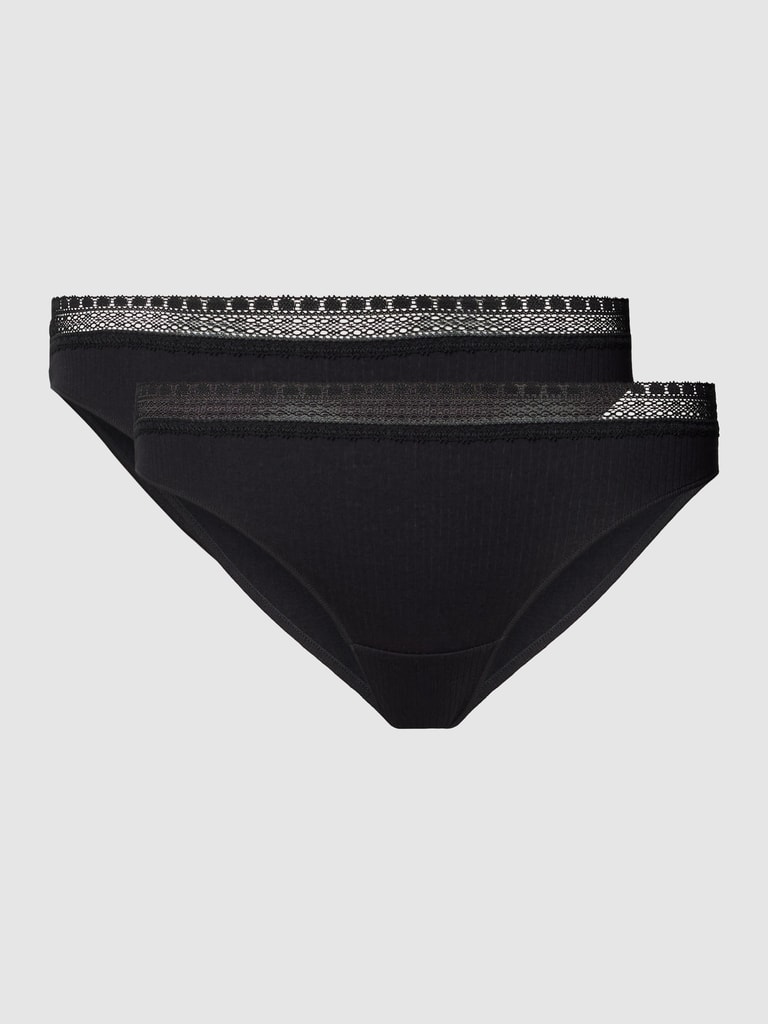 Sloggi String met kant, model 'Go Ribbed' in zwart online kopen | P&C