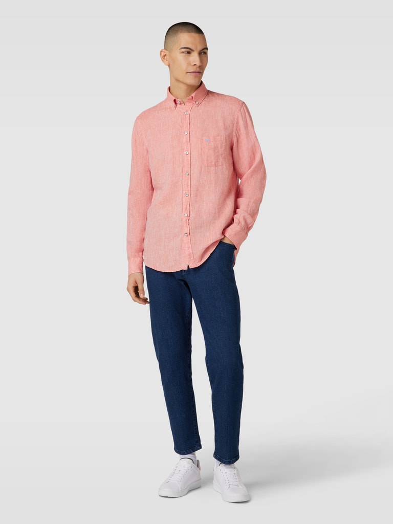 Fynch-Hatton Freizeithemd mit Label-Detail (orange) online kaufen
