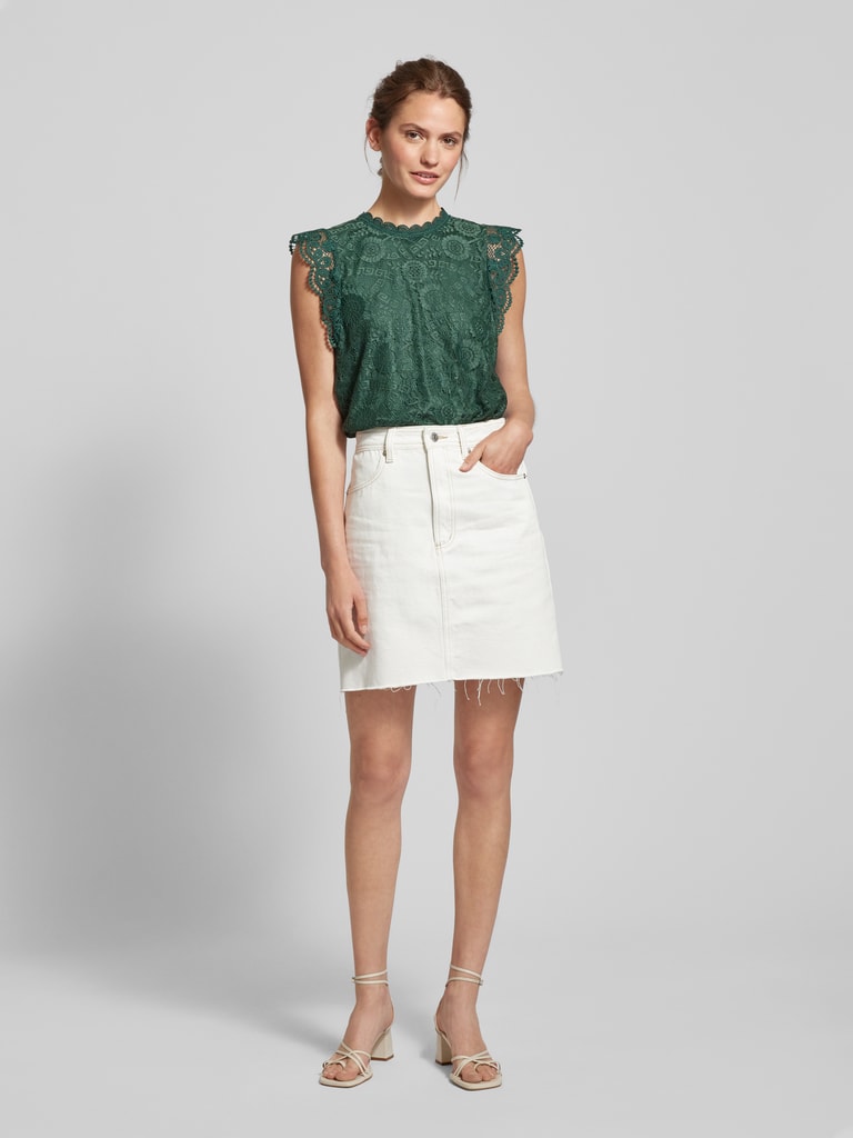 PIECES Blusenshirt mit Spitzenbesatz Modell 'COLLINE' (gruen) online kaufen
