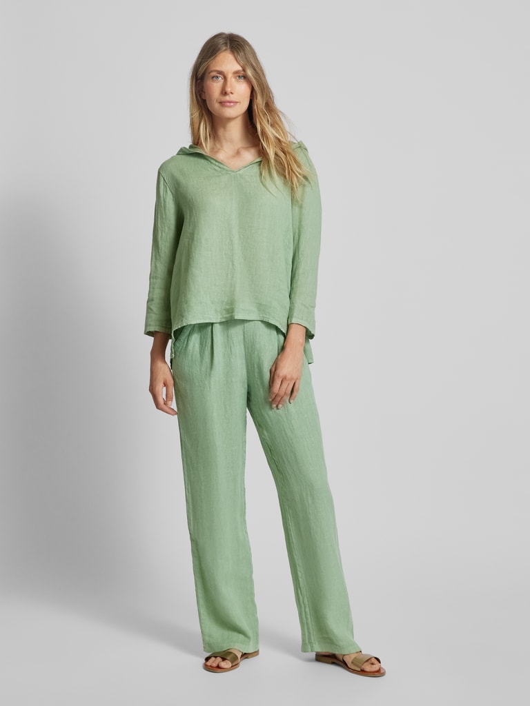 Heartkiss Leinenbluse mit V-Ausschnitt (khaki) online kaufen