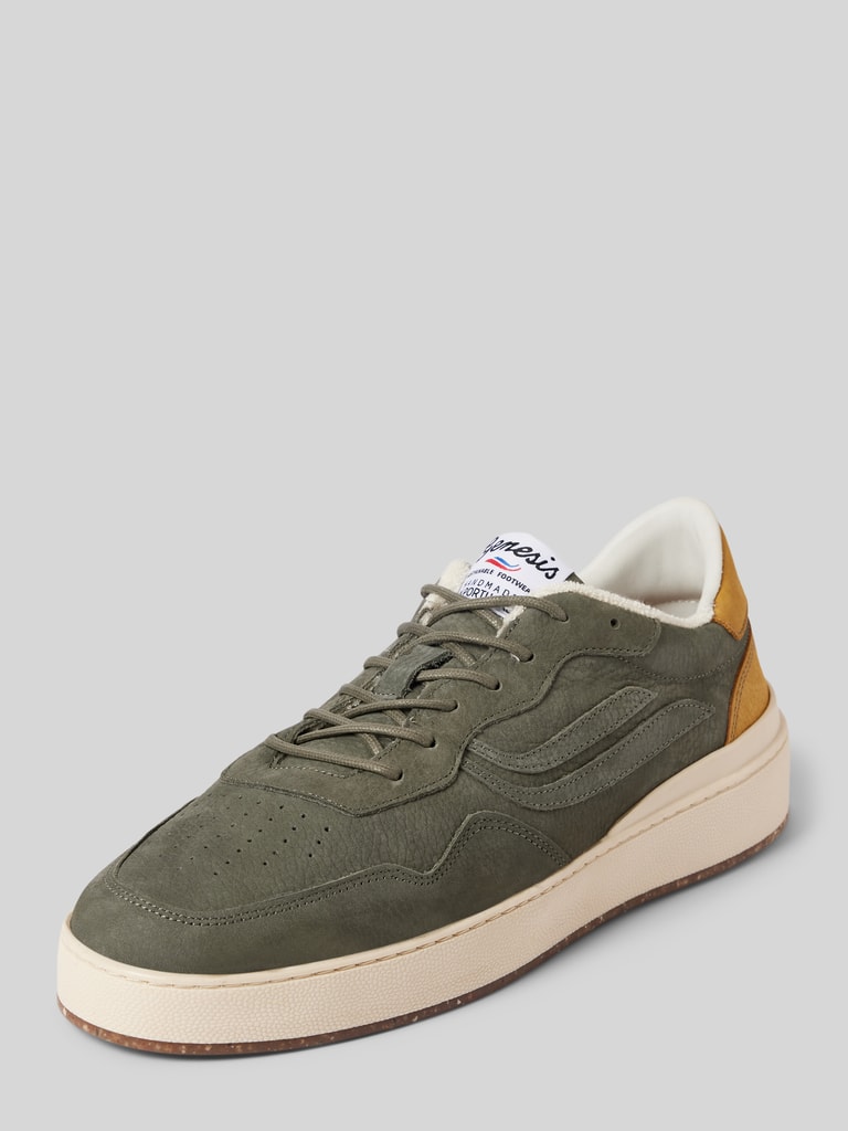 Genesis Ledersneaker mit Label-Patch Modell 'G-Soley Porto' (mittelgrau ...