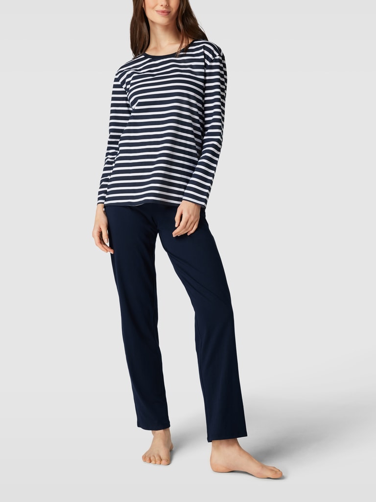 Schiesser Pyjama met streepmotief in marineblauw online kopen | P&C