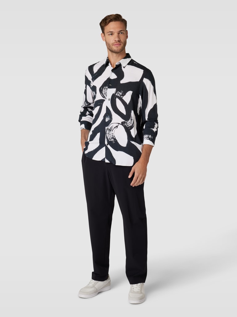 HUGO Vrijetijdsoverhemd van viscose met kentkraag, model 'Emero' in ...