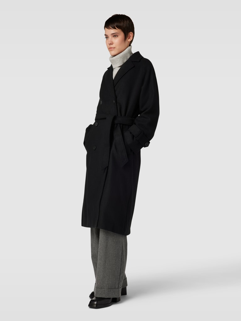 Object Lange jas met pied-de-poule-motief, model 'KEILY' in zwart ...