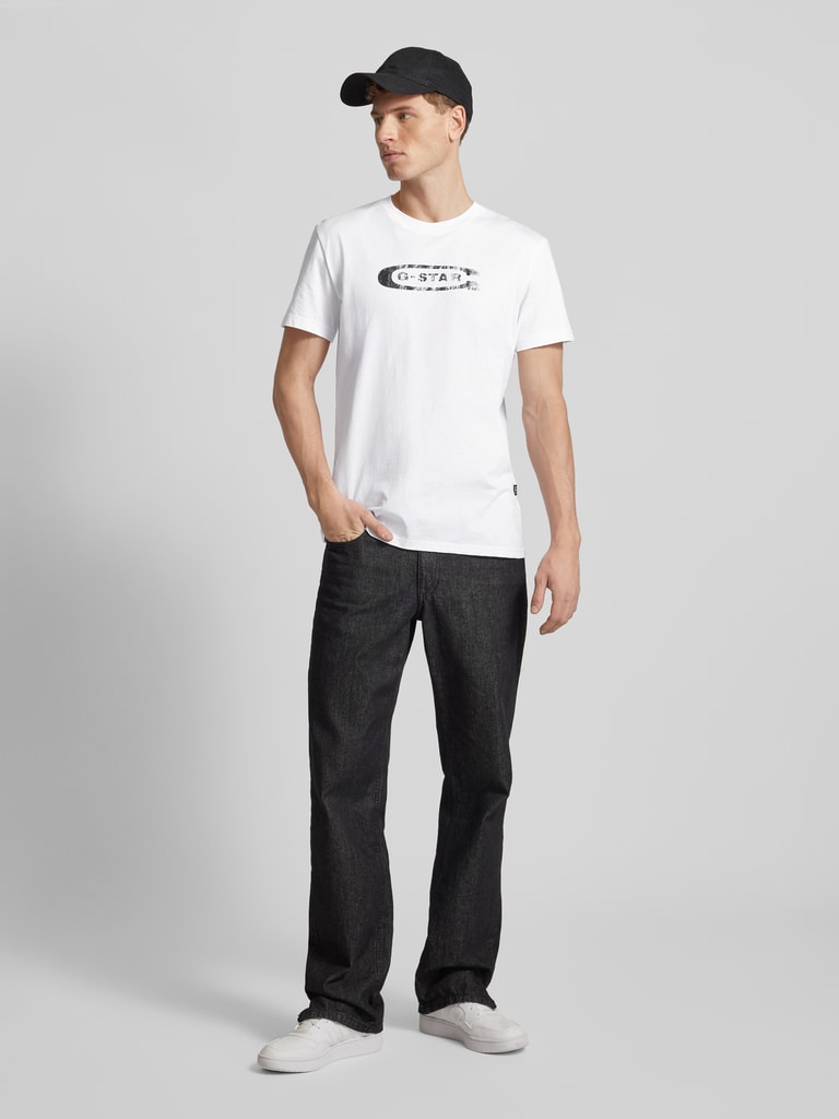 G-Star Raw T-shirt met labelprint in wit online kopen | P&C
