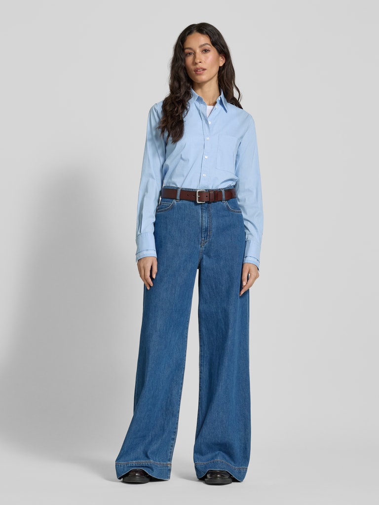 BOSS Regular fit overhemdblouse met borstzak, model 'Brielle' in bleu ...