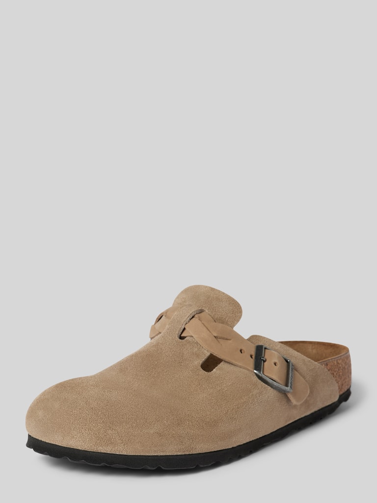 Birkenstock Slides aus echtem Leder Modell 'Boston' (taupe) online kaufen