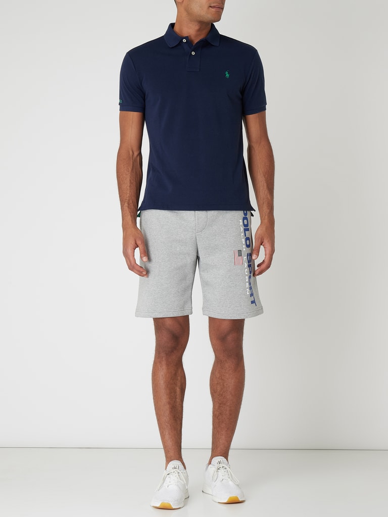 Kup online Polo Ralph Lauren Koszulka polo o kroju custom slim fit z detalami z logo (granatowy)