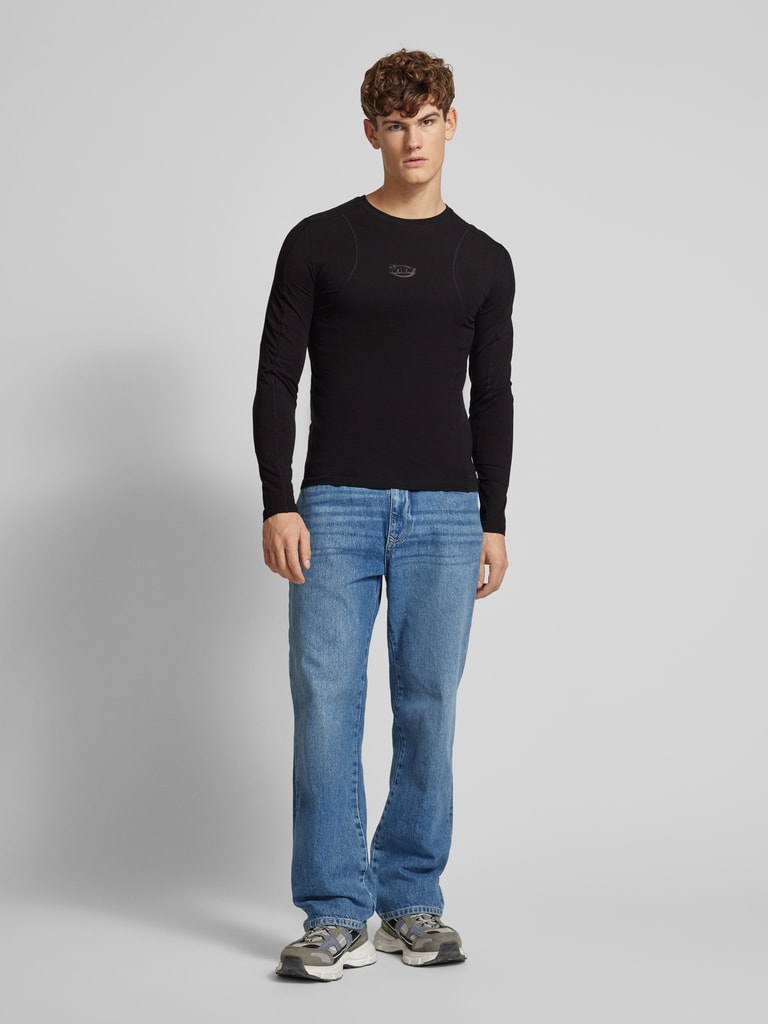 REVIEW Longsleeve mit Label-Print (black) online kaufen