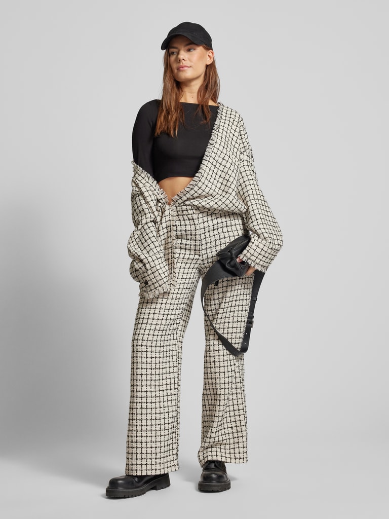 EDITED Wide leg stoffen broek met riemlussen, model 'Nalani' in ...