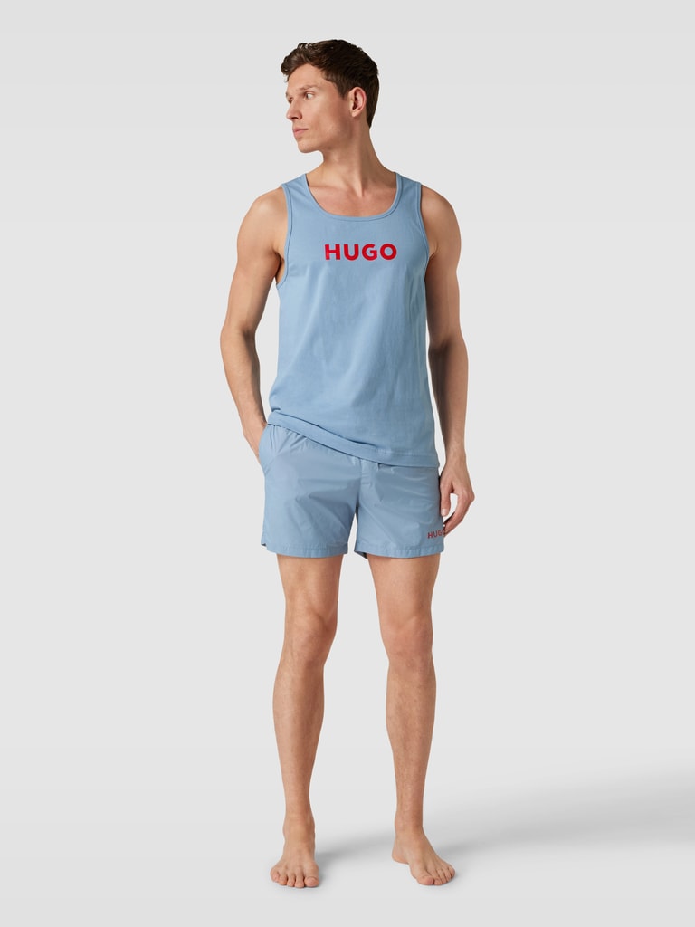 HUGO Tank Top mit Label-Print Modell 'BAY BOY' (rauchblau) online kaufen