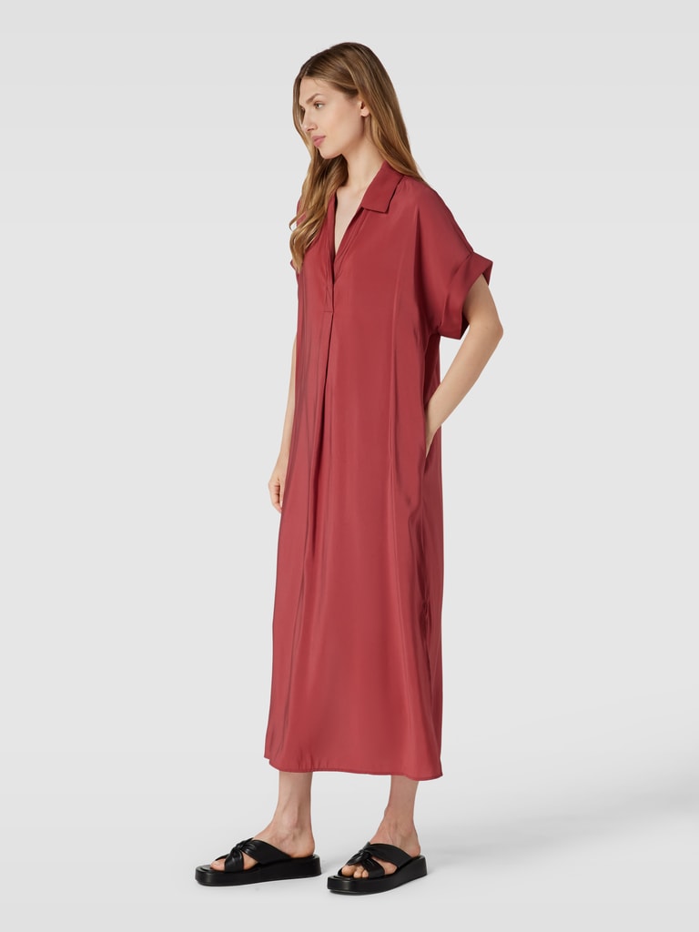 Jake*s Collection Midi-jurk met V-hals in roestrood online kopen | P&C